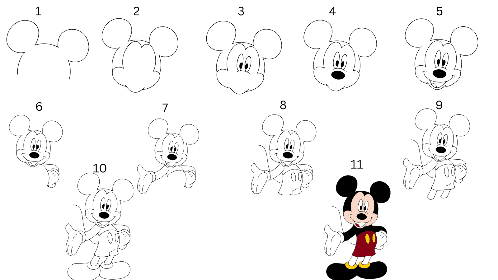 Master the Art: How to Draw Mickey Mouse for kids Step by Step