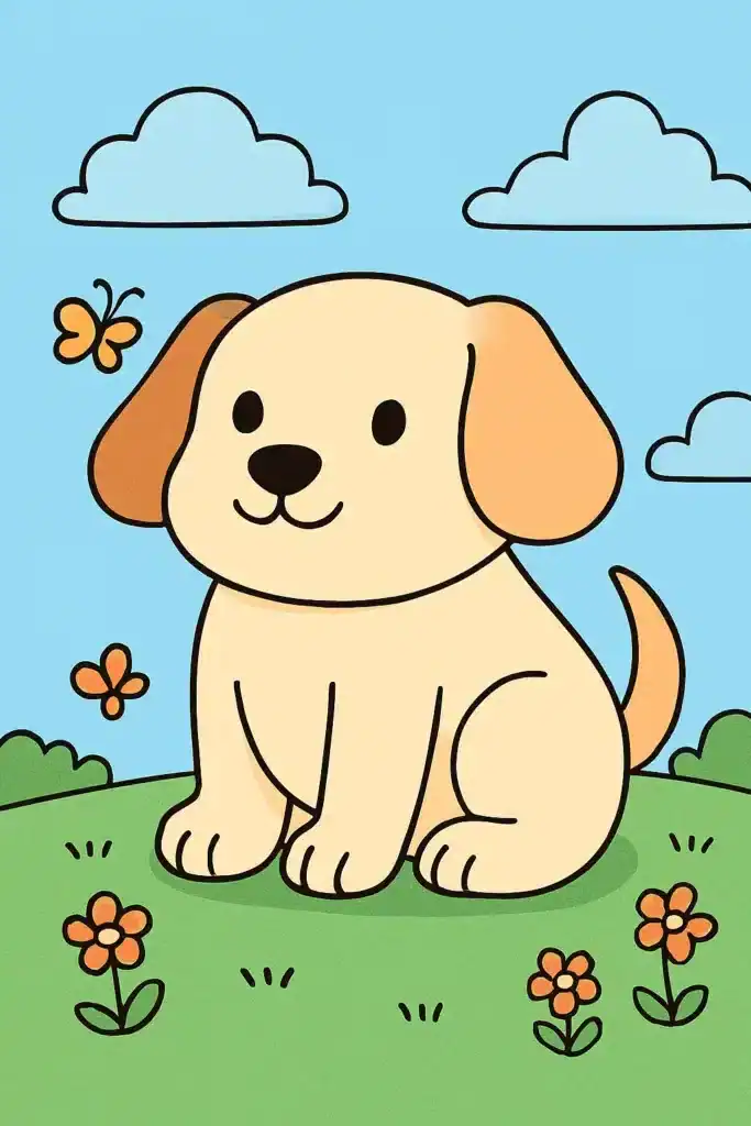 How to Draw a Cute Dog – Easy Step-by-Step for Kids