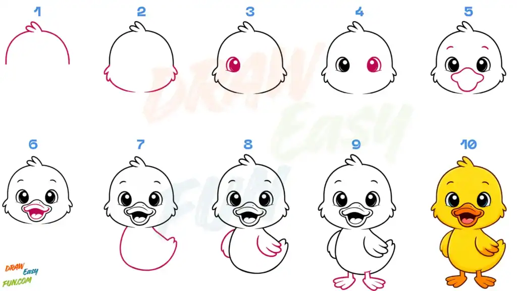 How to Draw a Duck | Easy Step-by-Step Duck Drawing for Kids