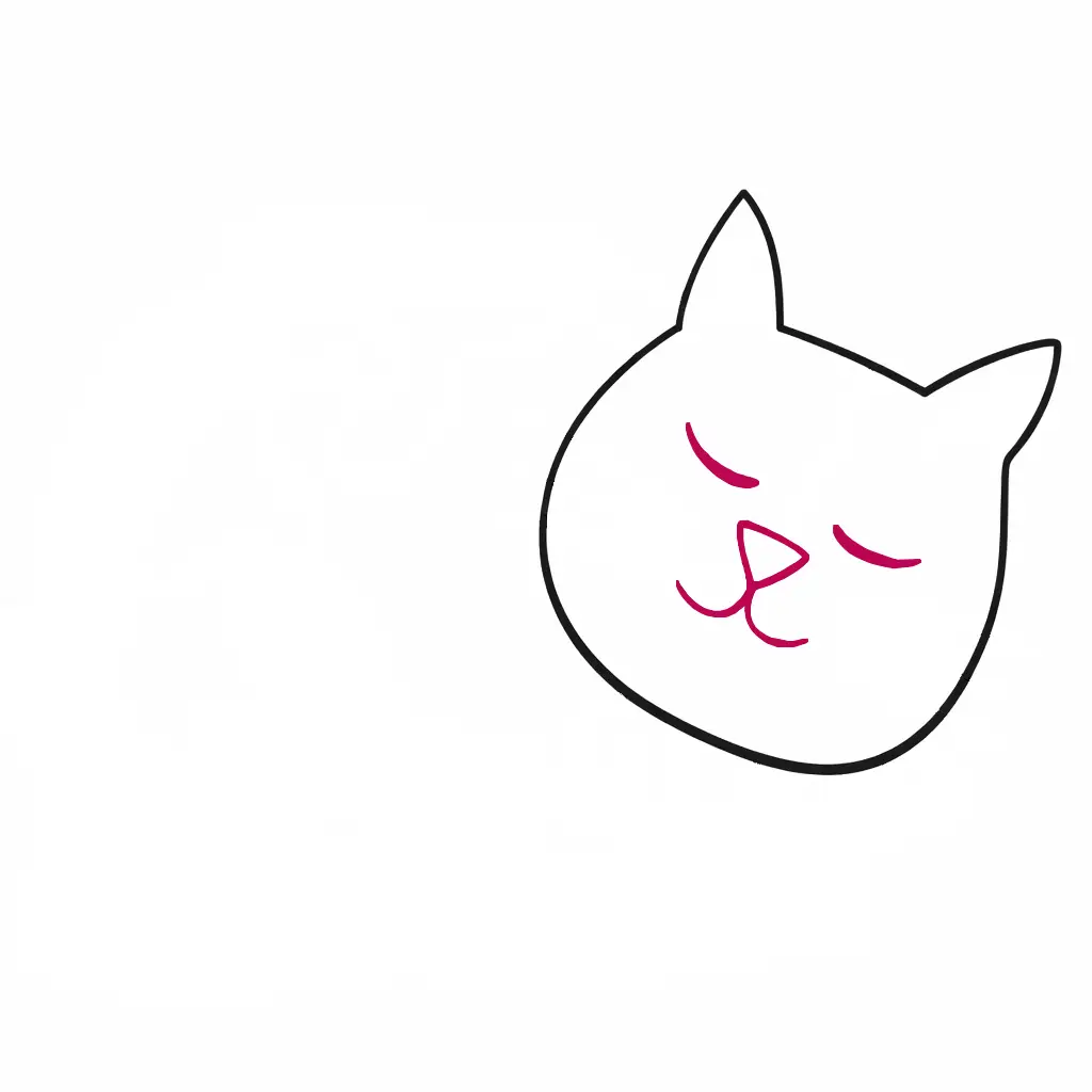 Sleeping Cat Drawing - Draw Easy Fun